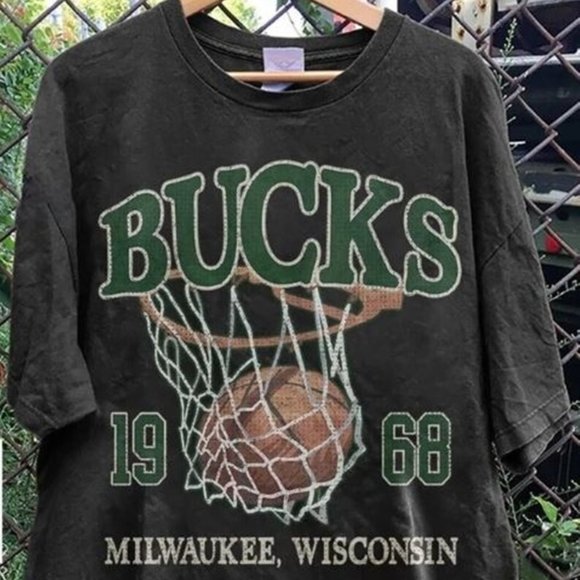 Tops | Milwaukee Basketball 1968 Shirt Milwaukee 9s Bucks Basketball ...